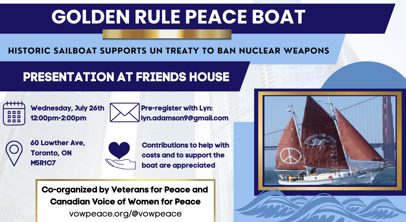 IN-PERSON PRESENTATION & LUNCH WITH CREW FROM THE VETERANS FOR PEACE'S ...